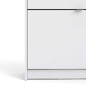 Pemberly Row Modern 4 Drawer Shoe Cabinet, 24-Pair Shoe Rack Storage Organizer in White