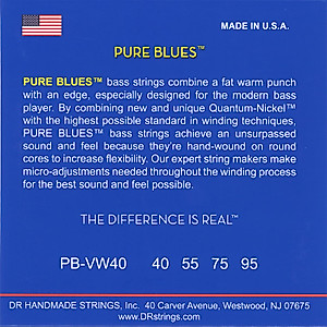 DR Strings Pure Blues Victor Wooten Signature 40-95 Bass Guitar Strings (PBVW-40)