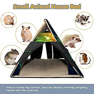 RATGDN Small Pet Hideout Marijuana Weed Leaf Pattern Hamster House Guinea Pig Playhouse for Dwarf Rabbits Hedgehogs Chinchillas