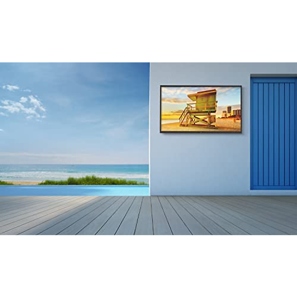 SunBrite Veranda 3 Series 55-inch Full Shade Smart Outdoor TV (2022) | 4K Ultra HD HDR QLED Weatherproof Television - 1,000 nit Ultra Bright Screen with All-Weather Voice Remote (SB-V3-55-4KHDR-BL)