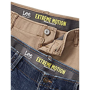 Lee Men's Big & Tall Extreme Motion Relaxed Straight Jean Black 44W x 32L