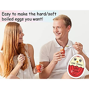 Lasubst Egg Timer for Boiling Eggs Soft Hard Boiled Egg Timer That Changes Color When Done,Red