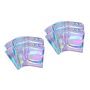NUOBESTY 200 Pcs Plastic Bag Glitter Earrings Bead Earrings Plastic Earrings Dime Bag Self Sealing Bag Snack Sealing Bag Self-Sealing Jewelry Bag Earring Bags Shiny Jewelry Bag Self-Locking