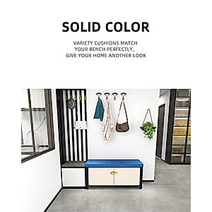 FINDEN Outdoor Bench Cushion, Patio Bench Cushion Indoor, Patio Furniture Chair Cushion Bench Pad, Custom Size Bench Seat Cushion,Bay Window Sofa Garden Cushion 59 x 18 x 2 Inch,Cushion-Blue