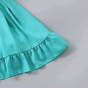 VINUOKER Toddler Baby Girls Princess Party Dress Little Girl Summer Solid Dress Off-Shoulder Suspender Sundress Toddler Girl Summer Outfit Tiffany Blue