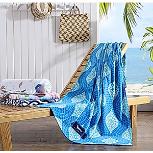 SCOUT Home | Oversized Beach Towel 100% Cotton, Ultra Soft & Absorbent, Fade-Resistant, Medium-Weight, 70 x 40, Waterworld