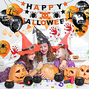 Mulbozy 162 PCS Halloween Party Favors for Trick or Treats, 18 Pack Prefilled Small Plastic Witch Cauldron, Halloween Party Decor, Halloween Party Favors Prizes for School Classroom