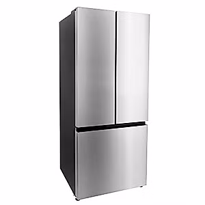 RecPro RV Refrigerator Stainless Steel | 16 Cubic Feet | 12-Volt | French Style Doors | Low Wattage