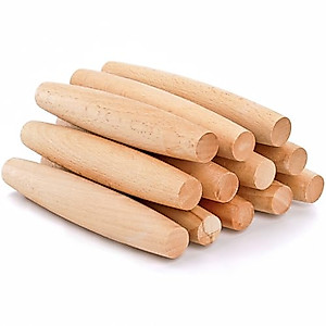 Elsjoy 12 Pack French Rolling Pin Wooden Dough Roller, 8 Inch Tapered Small Roll Pin for Baking Pie, Cookie, Pasta, Dumpling, Non-Stick