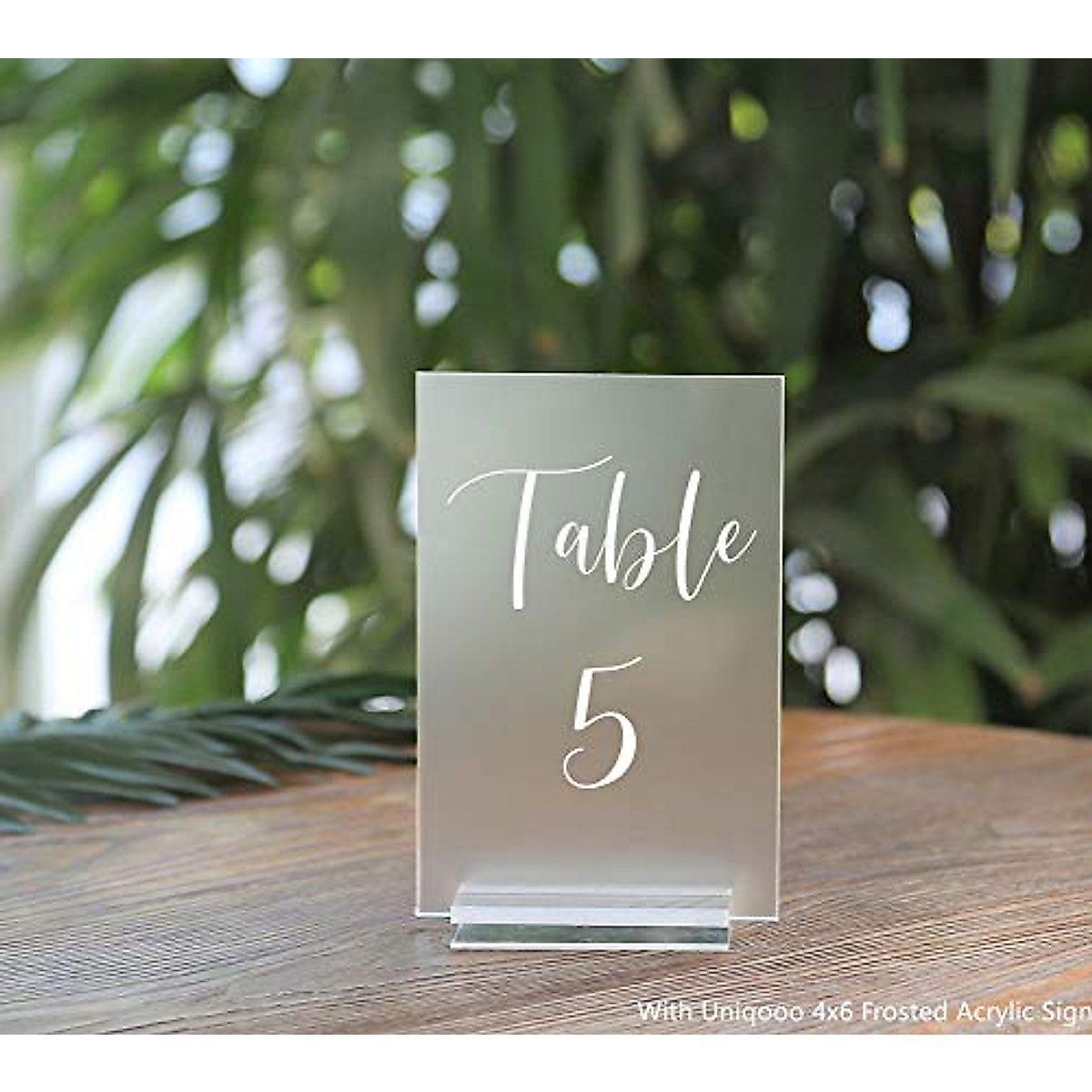 UNIQOOO 3" Clear Acrylic Stand | 10 Pack 3mm Slot Wedding Sign Holders, Perfect for Wedding, Table Number, Exhibition, Office, Restaurant, Business