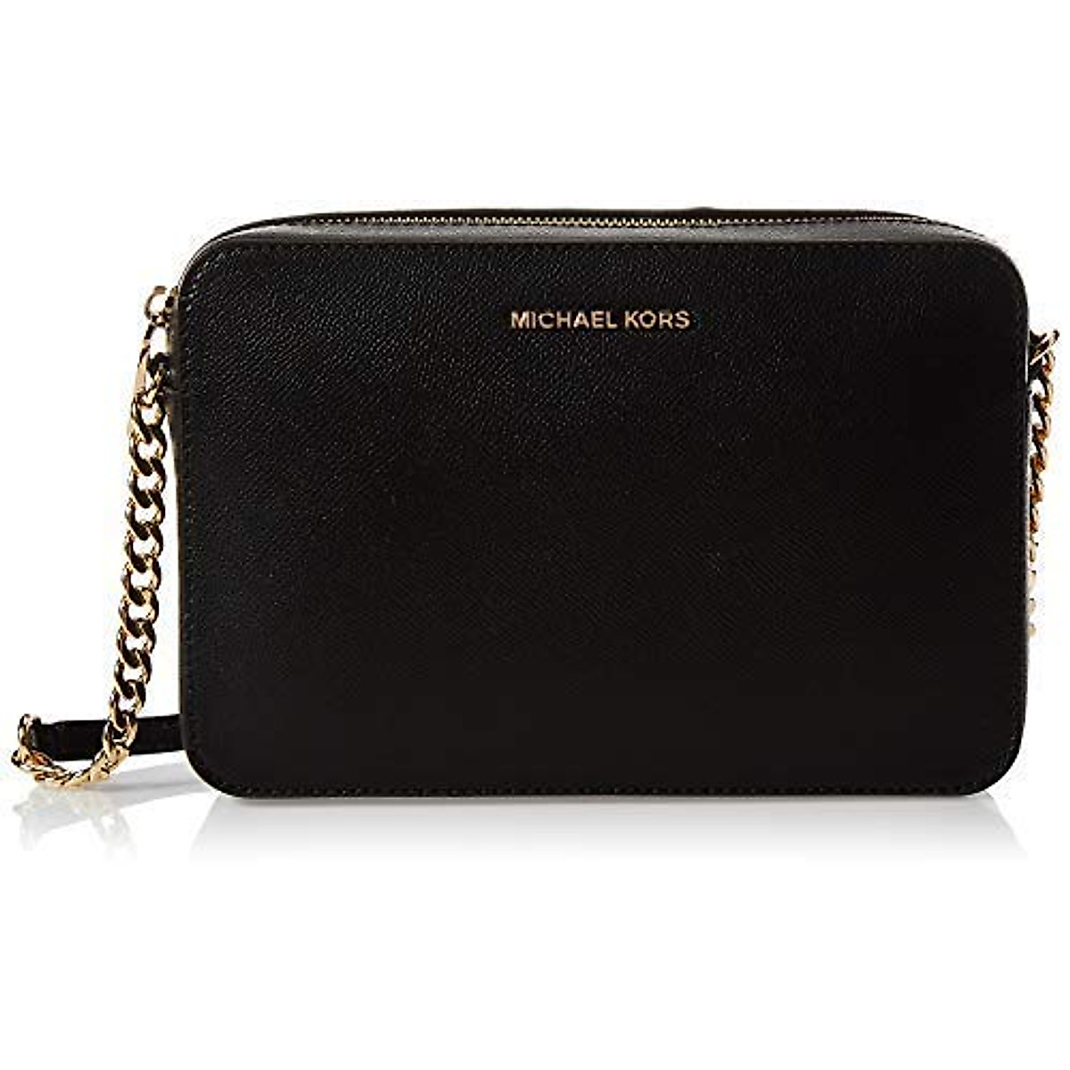 Michael Kors Women's Jet Set Crossbody Leather Bag, Black, Large