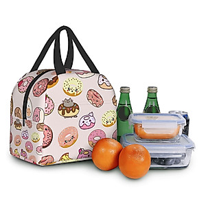 Donuts Lunch Box Insulated Lunch Bag for Kids Teens Girls Boys Women Cooler Reusable LunchBox for School Office Beach Travel
