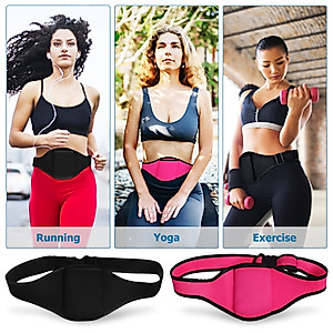 2pcs Mic Fitness Belt Adjustable Microphone Belt Pouch with Anti Dropping Strap, Sweat Absorbent Mic Carrier Pouch, Neoprene Waist Bag for Fitness Teacher Speaker Dancing