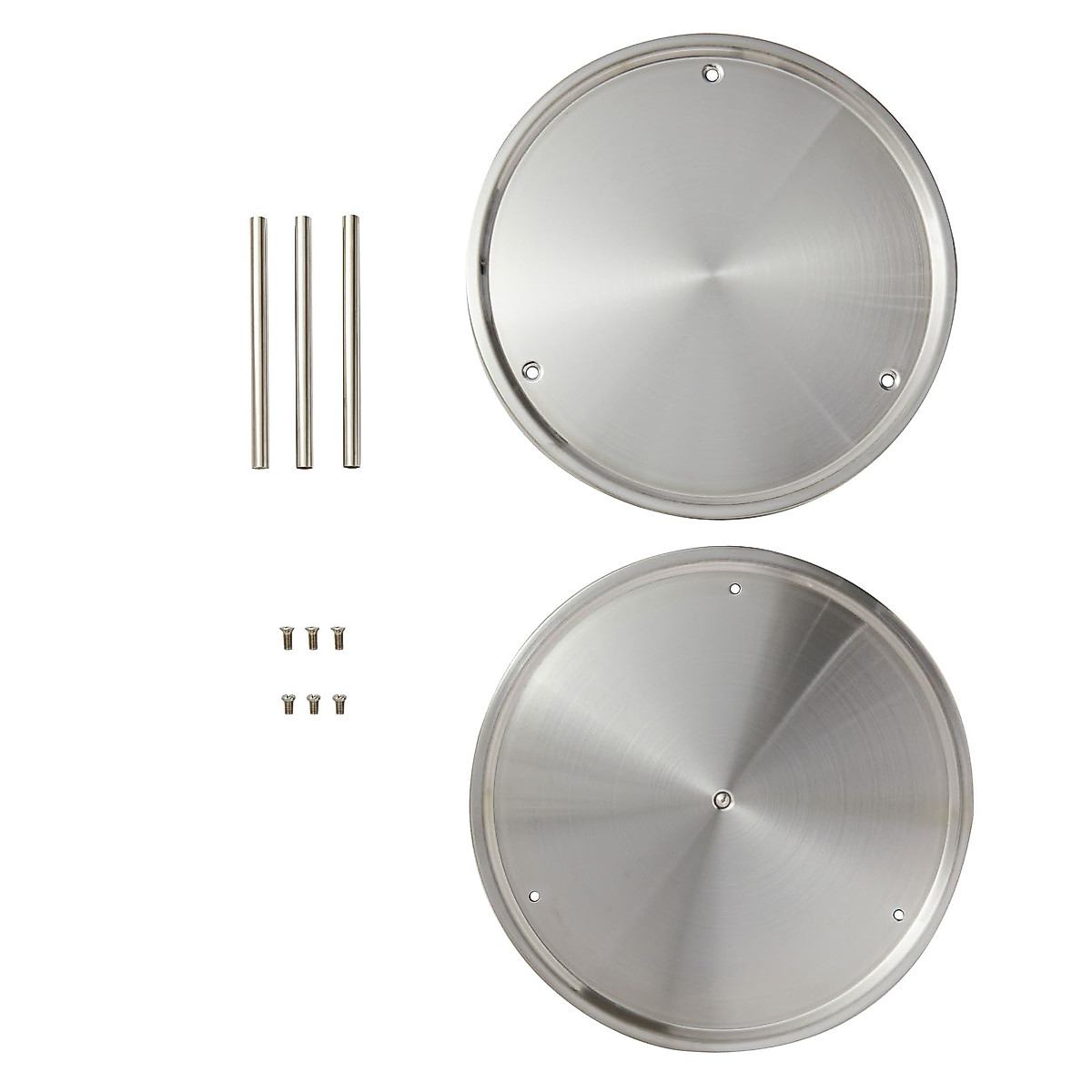 Juvale 2 Tier Lazy Susan Turntable Organizer for Cabinet, Revolving Spice Rack Carousel for Kitchen Pantry Storage, Stainless Steel (10.5 in)