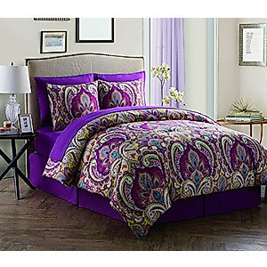 VCNY Home AliciaBohemian Paisley 8 Piece Bed-In-A-Bag Comforter Set, King, Multi