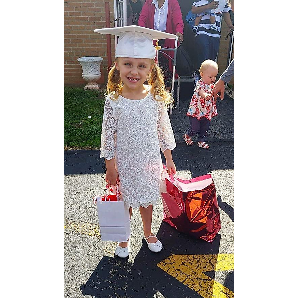 Cutiego Rustic Flower Girl Dress (2T, White)