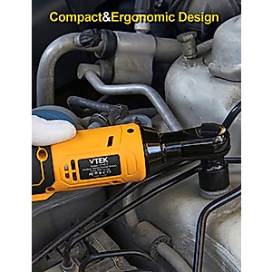 VTEK 3/8" Cordless Ratchet Wrench 16.8V Power Ratchet Wrench,40 Ft-lbs 400 RPM Electric Battery Ratchet Wrench