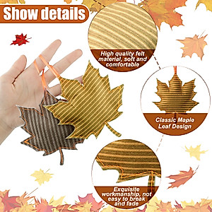 Tudomro 27 Pcs Fall Tree Decoration Thanksgiving Tree Ornaments 3D Felt Maple Leaf Ornaments Pumpkin Hanging Ornaments Fall Decoration for Home Autumn Party(Maple Leaf Style)