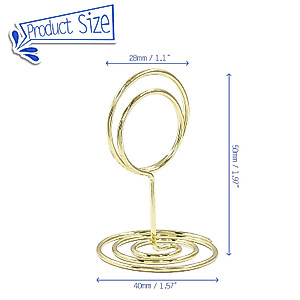 Waziaqoc 20Pcs Table Number Holders, Mini Round Place Card Holder. 2 Inch Short Table Number Stands for Wedding Party Graduation (Gold)