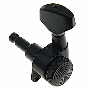 Dopro Black Locking Guitar Tuners Left Handed 6 Inline Tuning Keys Machine Heads Korea Made