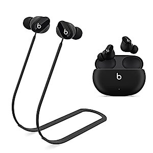 WOFRO Anti-Lost Strap for Beats Studio Buds, Sports Anti-Slip Soft Silicone Lanyard Accessories Compatible with Beats Studio Buds Bluetooth Headphones Neck Rope Cord (Black)