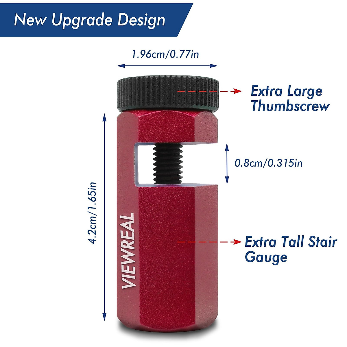 Red Extra Tall Stair Gauges Set with Holder: A Non-Slip Guide for Circular Saw & Carpentry Squares, Perfect for Framing & Rafter Layout