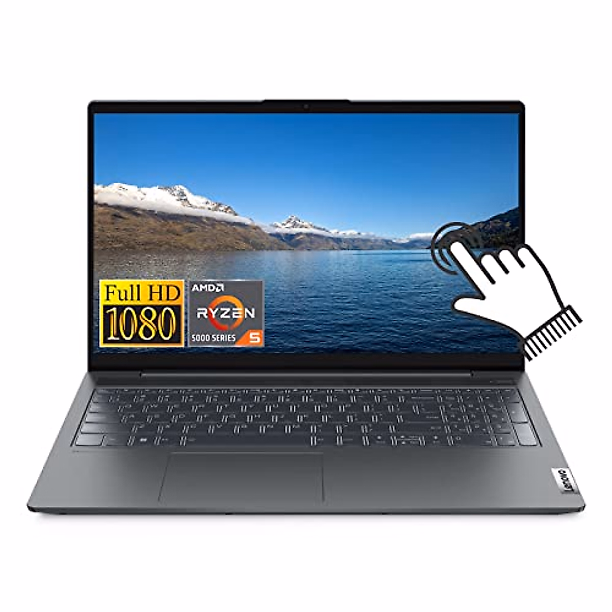 Lenovo Ideapad 5 15.6" FHD Touchscreen Laptop, AMD Ryzen 5625U(6 Cores, Up to 4.3GHz), 16GB RAM, 512GB NVMe SSD, Fingerprint Reader, Backlit Keyboard, WiFi 6, Webcam, HDMI, Win 11, w/ CUE Accessories