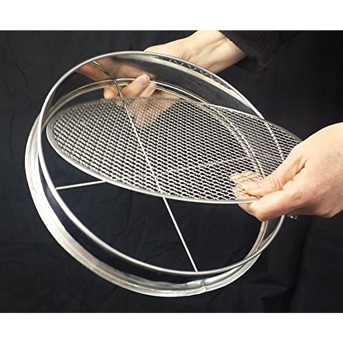 Practicool Garden Potting Mix Sieve - Stainless Steel Riddle - Soil sifting pan - with 4 Interchangeable Filter mesh Sizes - 3,6,9,12 mm and Bonus Spade