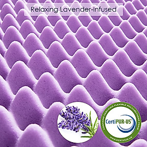 Ganggend 3-Inch Mattress Topper, Egg Crate Memory Foam Mattress Topper with Lavender Infusion, Soft Bed Topper Short Queen (RV Queen) for Camper, Travel Trailer