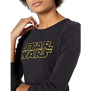 Amazon Essentials Disney | Marvel | Star Wars Women's Flannel Pajama Sleep Sets, Star Wars Logo - Womens, Large