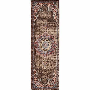 Rugs.com Eden Collection Rug – 6 Ft Runner Chocolate Brown Medium Rug Perfect for Hallways, Entryways