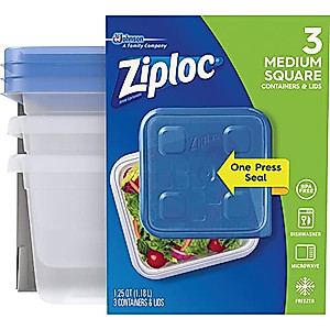 Ziploc® Plastic Food Storage Container Set, Clear, Pack Of 3