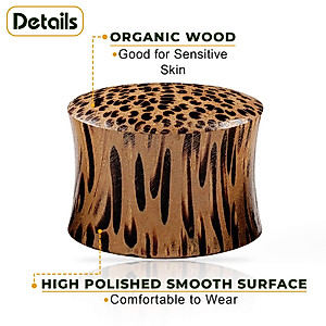 BIG GAUGES Pair of Coconut Wood 1" 25mm Double Flared Saddle Piercing Jewelry Stretcher Earring Ear Lobe Plugs BG11196