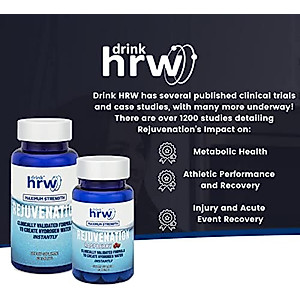 DrinkHRW Rejuvenation Hydrogen Water Tablets Clinically Shown to Increase Alertness and Improve Fitness Recovery Maximum Strength Highest Delivering Dose of Molecular Hydrogen (Raspberry 60 Tablets)