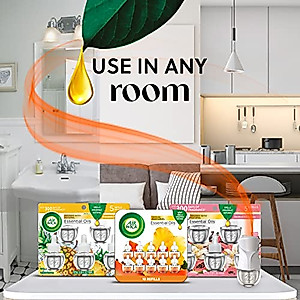 Air Wick Plug in Scented Oil Refill, 5 ct, Hawaii and Vanilla & Pink Papaya, Air Freshener, Essential Oils