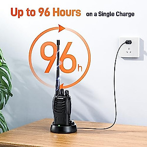 Arcshell Rechargeable Long Range Two-Way Radios with Earpiece 4 Pack Walkie Talkies Li-ion Battery and Charger Included