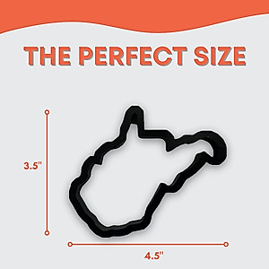 West Virginia State Cookie Cutter with Easy to Push Design (4.5 inch)
