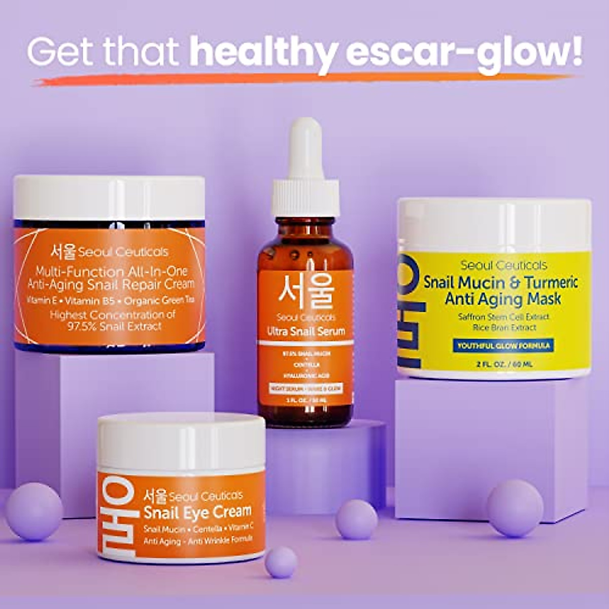 Korean Skin Care Snail Eye Cream - 97.5% Snail Mucin Korean Beauty Skincare Anti Aging Under Eye Cream With Cica Centella Asiatica - Extremely Effective Anti Wrinkle Eye Treatment Cream 0.5oz