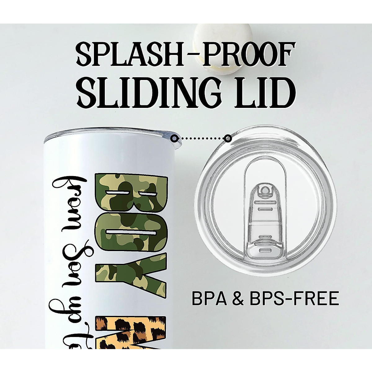 Onebttl Boy Mom Gifts for Women on Mothers' Day, Birthday, Christmas - Boy Mom Tumbler From Son Up To Son Down - for Mom of Boys from Friends, Husbands - 20oz Stainless Steel Mug with Lid and Straw