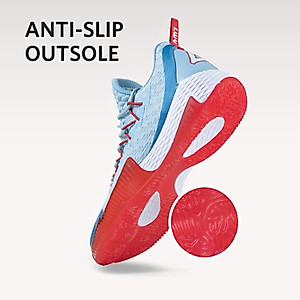 PEAK Men's Basketball Shoes Lightning Sport Shoes for Basketball, Running, Walking Sky Blue