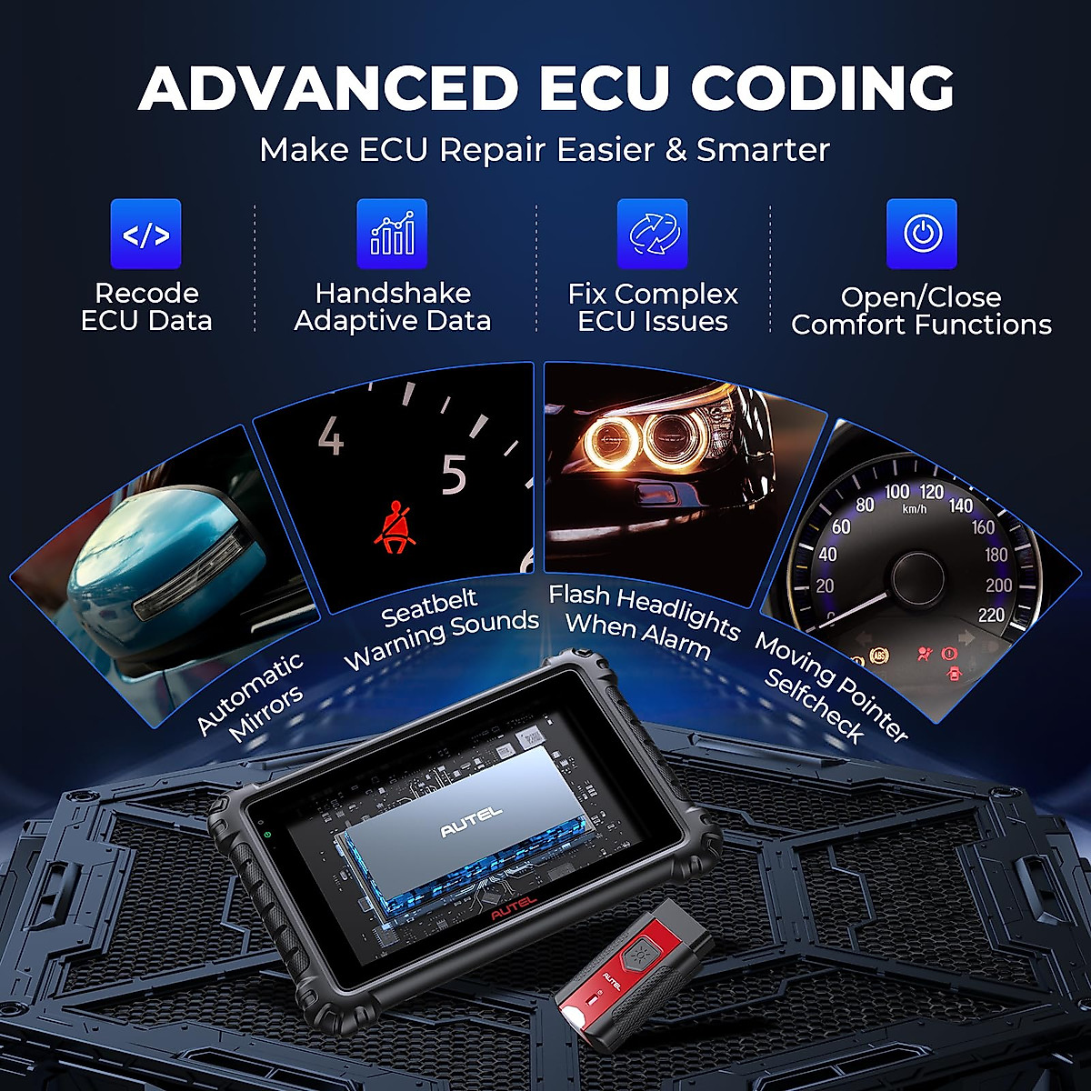 Autel MaxiSys MS906Pro Scan Tool: 2024 Newer Model of MS906/ MS906BT/ MK906BT Car Diagnostic Scanner, ECU Coding, 36+ Services, Active Test, All System, FCA Access, Work with BT506/MV105S/MV108S