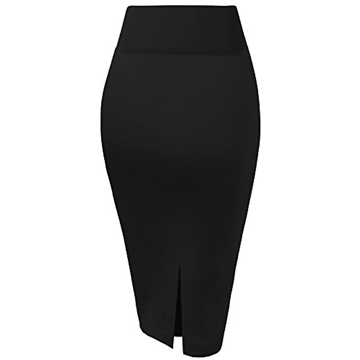 Hybrid & Company Womens Nylon Ponte Stretch Office Pencil Skirt Made below Knee KSK45002 1073T Black S