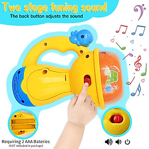 HISTOYE Kids Musical Flashlight Toys for Toddler Night Light Projector Toys for Baby Boy Girl 12-18 Months Pacify Flashlight Baby Toys with Lights and Music Toy Gifts for 1 2 3 4 Year Old Girl Boy