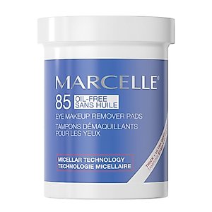 Marcelle Oil-Free Eye Make-Up Remover Pads, Sensitive Eyes, Long-Wearing Makeup Removal, Micellar Technology, Hypoallergenic, Fragrance-Free, Paraben-Free, Alcohol-Free, Cruelty-Free, 85 Pads