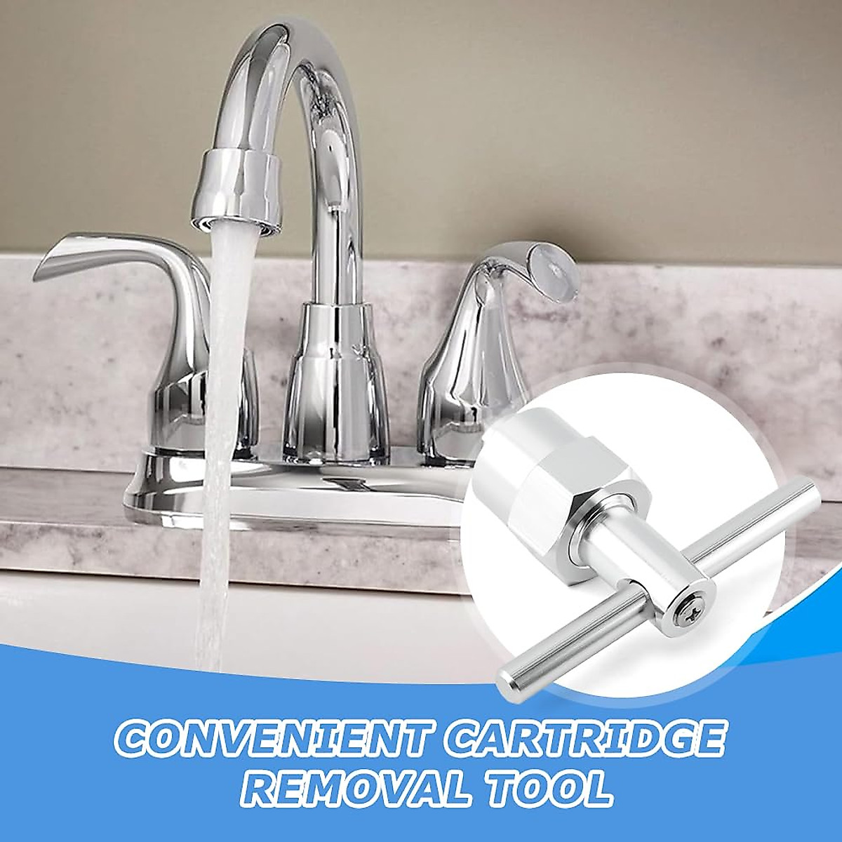 Kakalote 104421 Cartridge Puller Removal Tool, Replacement Cartridge Fit for Moen 1200 1222 1225 Single Handle Cartridges, Bathtub Shower Valve Parts Plumbing Cartridge Removal Tool