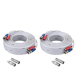 ANNKE Security Camera Cable (6) 30M/ 100ft All-in-One BNC Video Power Cables, BNC Extension Wire Cord for CCTV Camera DVR Security System (6-Pack, White)