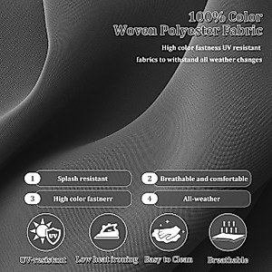 Kimunuk 9 Pcs Outdoor Patio Cushions Covers Replacement Waterproof with Zipper for 5 Pcs Patio Furniture Set, Covers Only