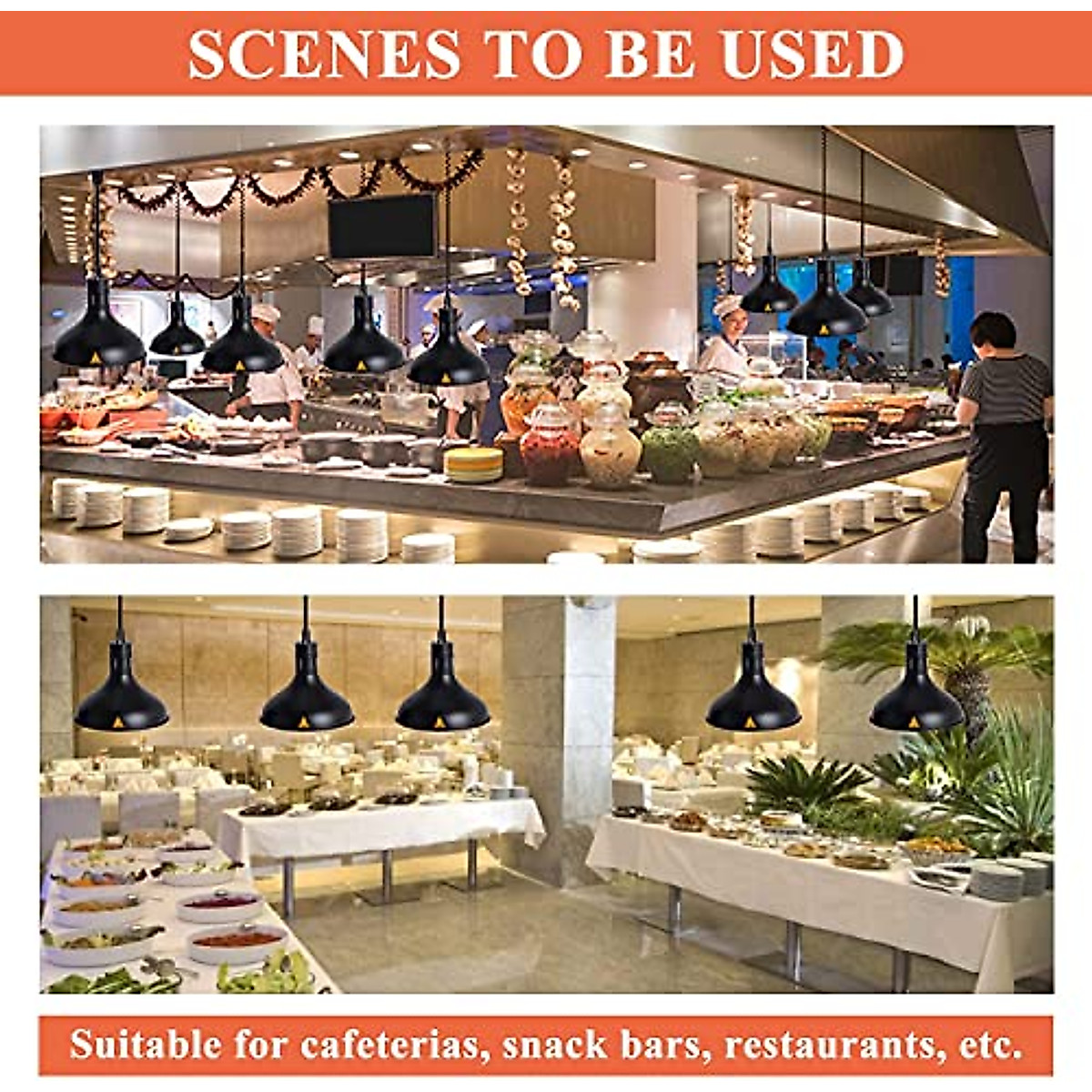 FXJ Food Heat Lamp, Catering Food Warmers Food Heating Lamp Telescopic Heat Lamp Infrared Food Warmer Lamp, Telescopic Length-60-180 Cm (Blue)