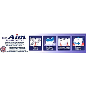 Aim Tartar Control Anticavity Fluoride Toothpaste Gel - 5.5 Ounce (Pack of 2)