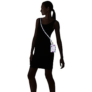 Vera Bradley Women's Recycled Lighten Up Reactive Zip ID Case and Lanyard Combo, Fresh-Cut Bouquet, One Size